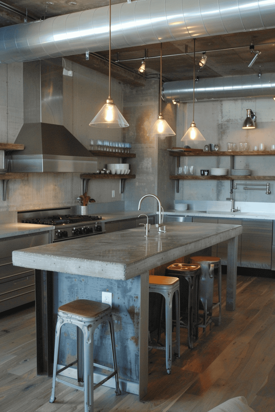 Concrete & Steel: 45 Stunning Industrial Kitchen Ideas | The Olive ...