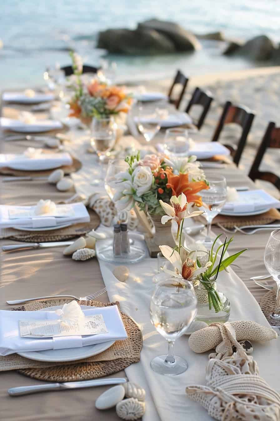 38 Beautiful Beach Table Settings: From Wedding To Dinner Party Let's ...