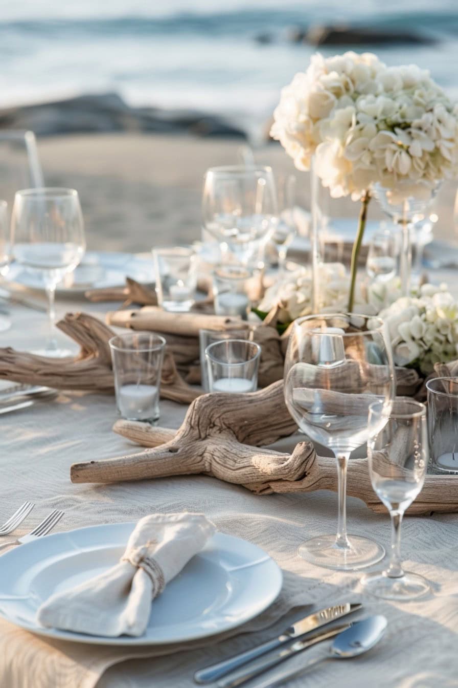 38 Beautiful Beach Table Settings: From Wedding To Dinner Party Let's ...