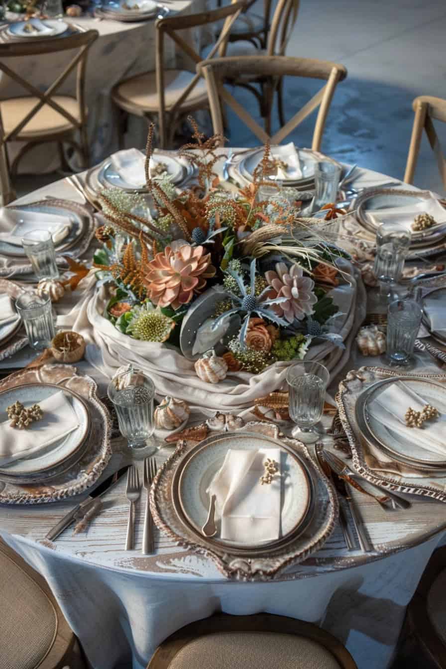 38 Beautiful Beach Table Settings: From Wedding To Dinner Party Let's ...