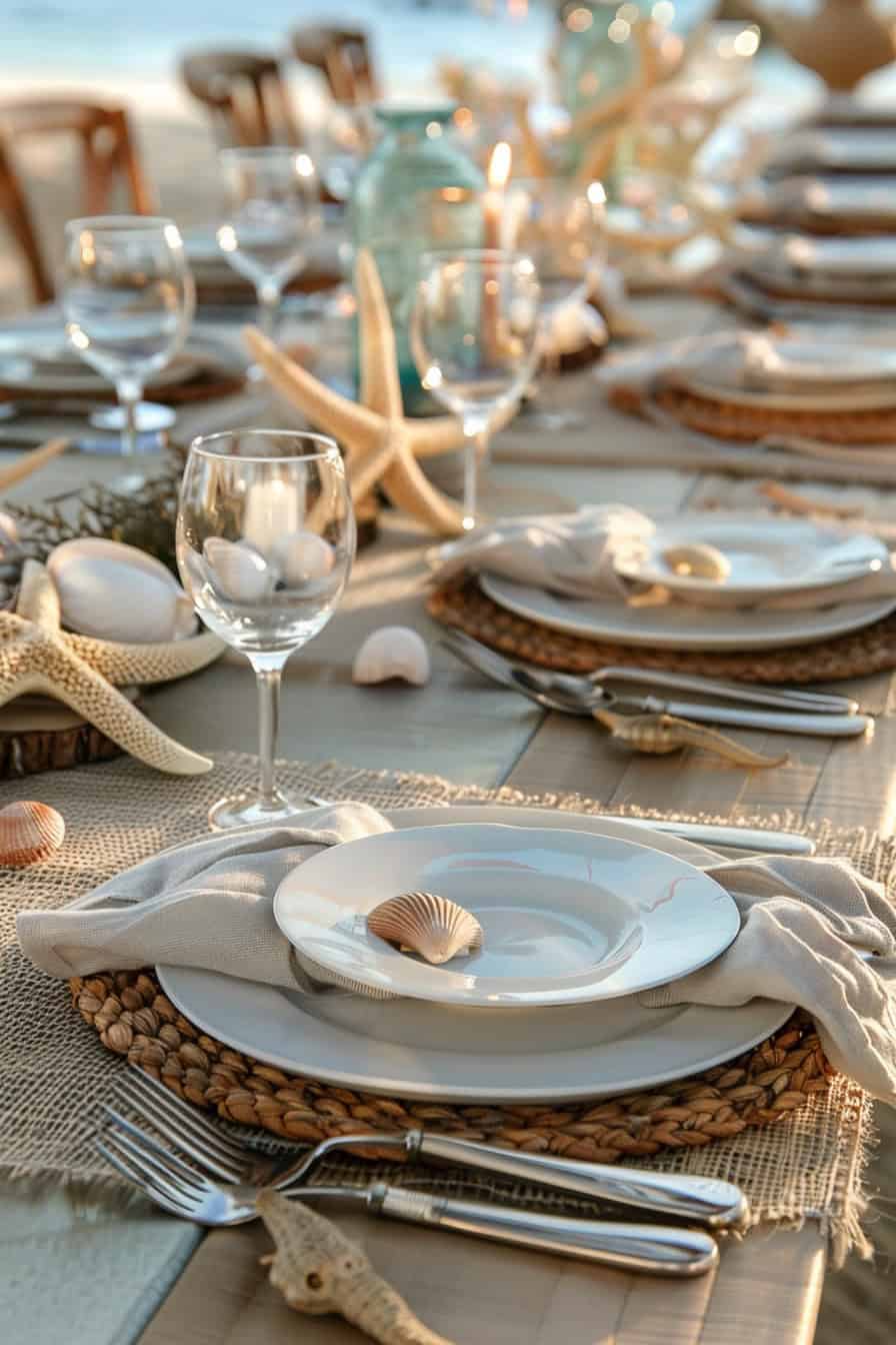 38 Beautiful Beach Table Settings: From Wedding To Dinner Party Let's ...