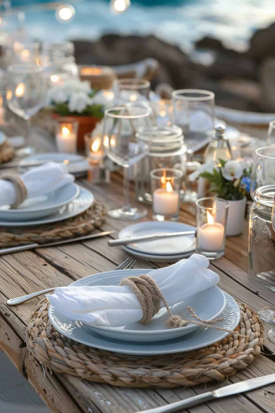 38 Beautiful Beach Table Settings: From Wedding To Dinner Party Let's ...
