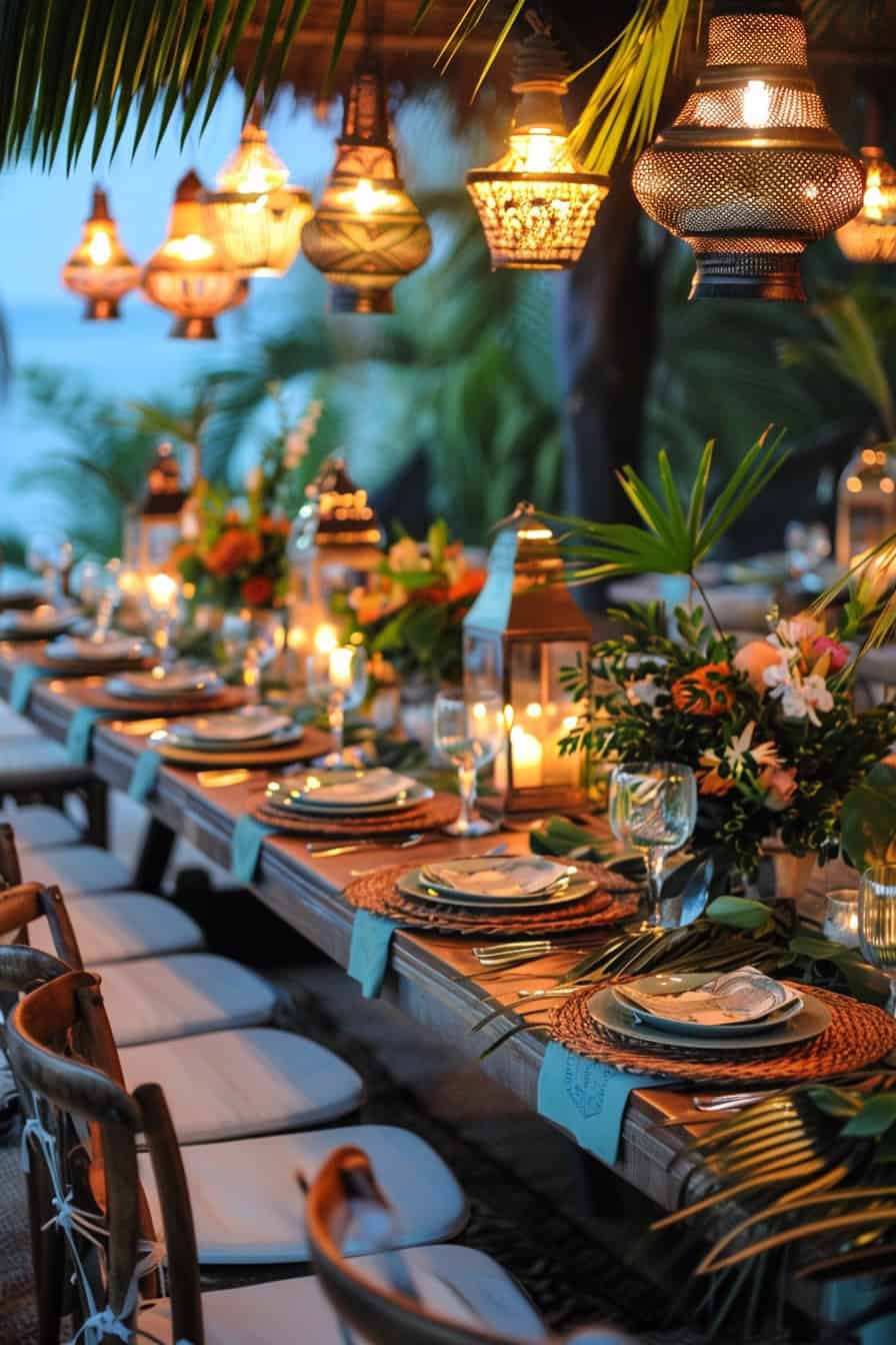 38 Beautiful Beach Table Settings: From Wedding To Dinner Party Let's ...