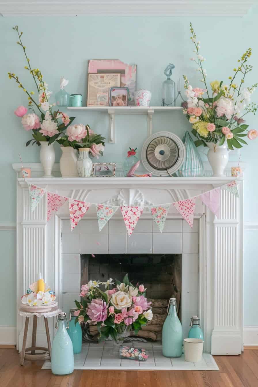 12 Lovely Summer Mantels For Your Fireplace | The Olive Branch Nest