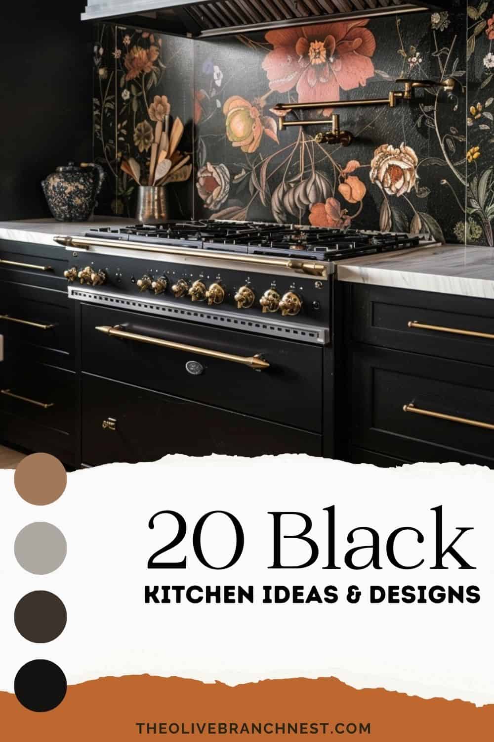 20 Bold And Beautiful Black Kitchen Ideas | The Olive Branch Nest