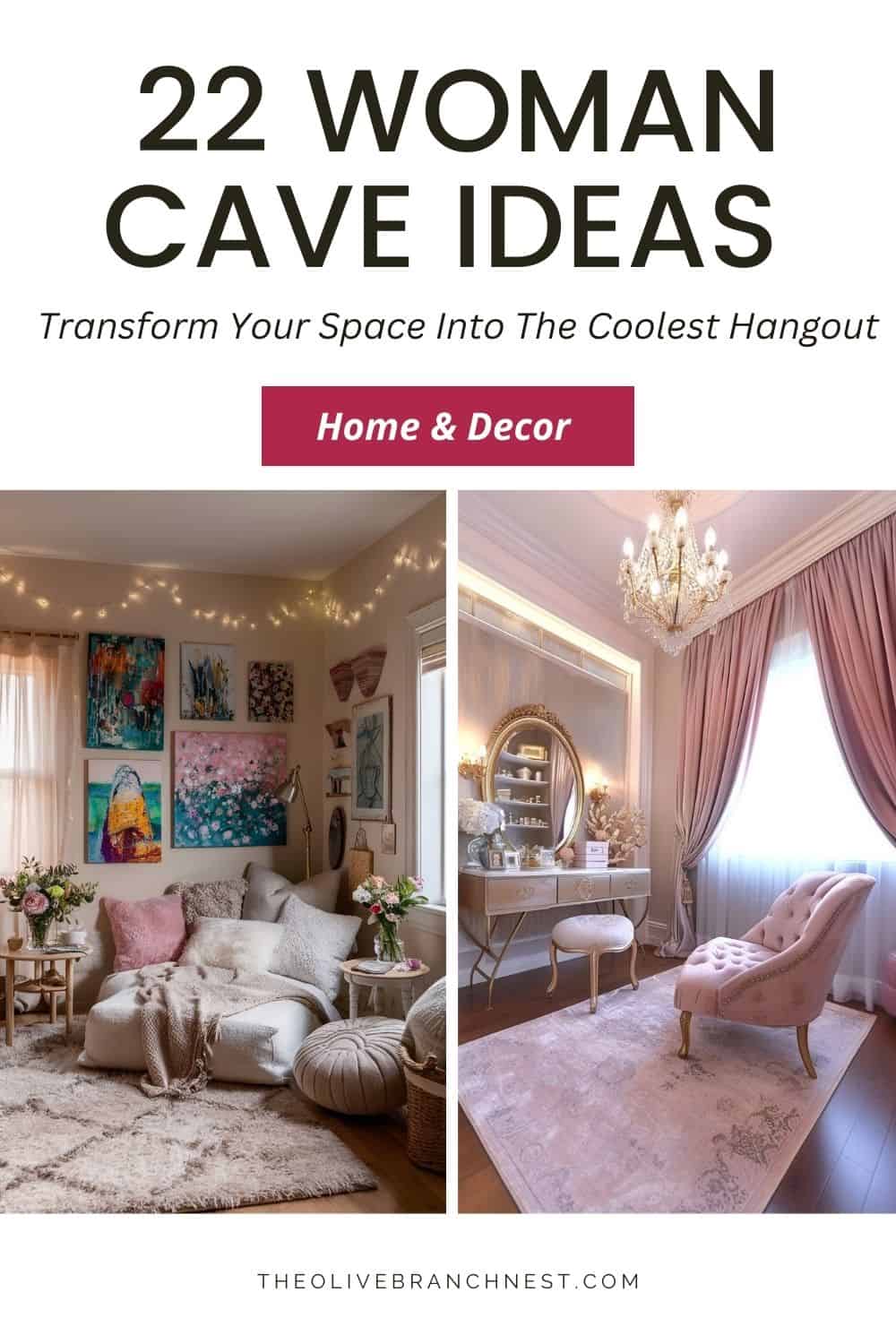 22 Amazing Woman Cave Ideas For Your Dream Space | The Olive Branch Nest