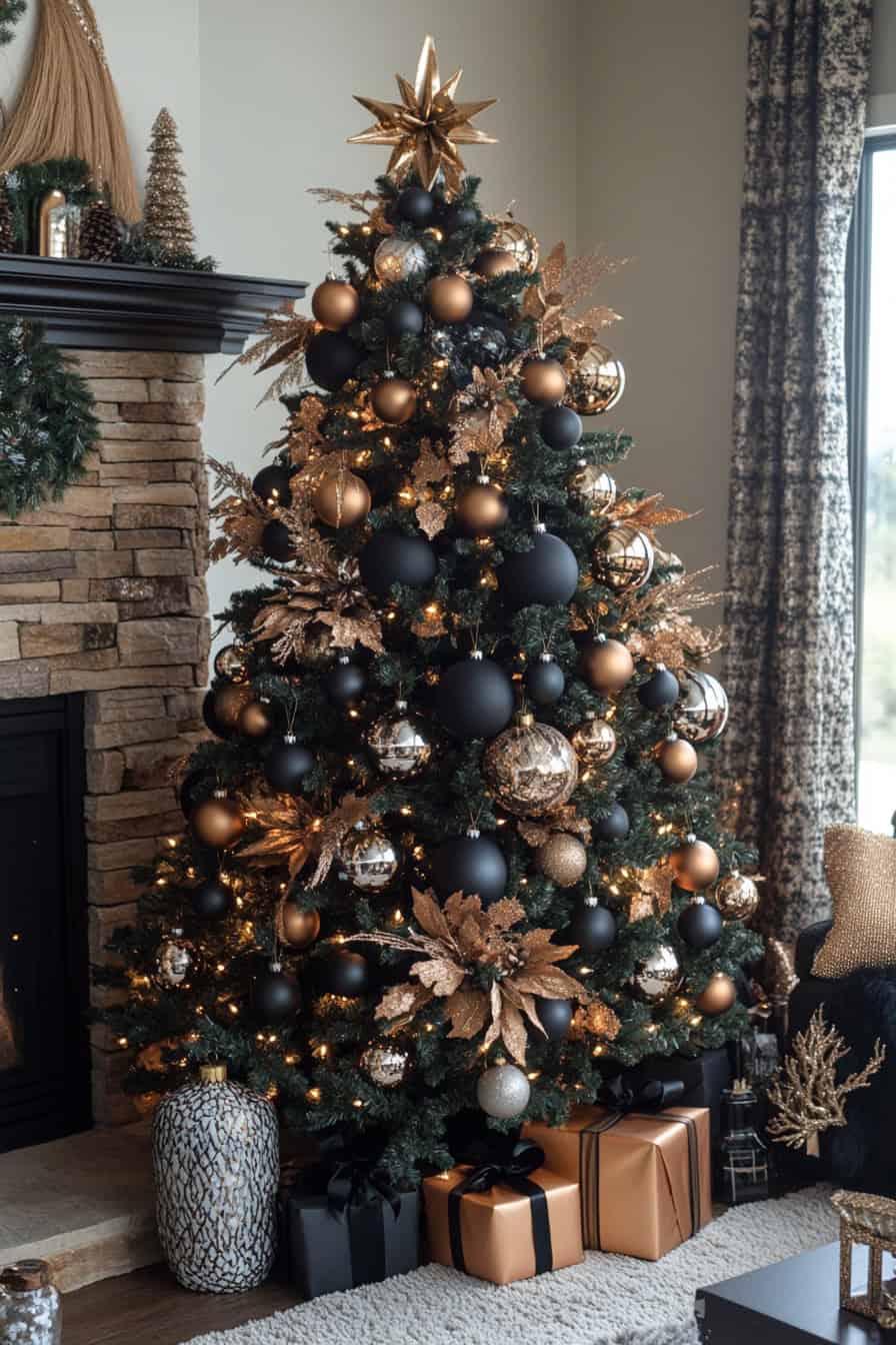 Dark & Dazzling: Chic Black Christmas Trees For The Holidays | The ...