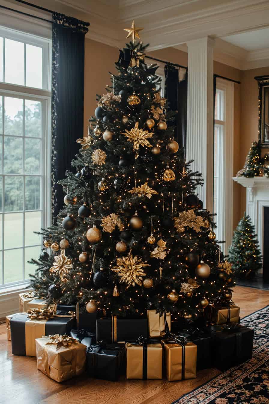 Dark & Dazzling: Chic Black Christmas Trees For The Holidays | The ...