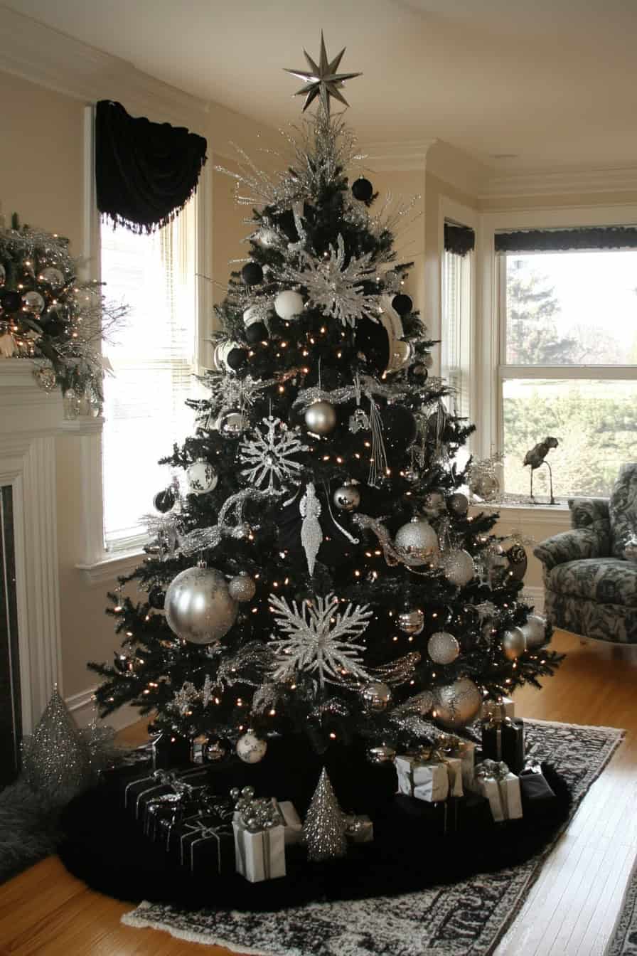 Dark & Dazzling: Chic Black Christmas Trees For The Holidays | The ...