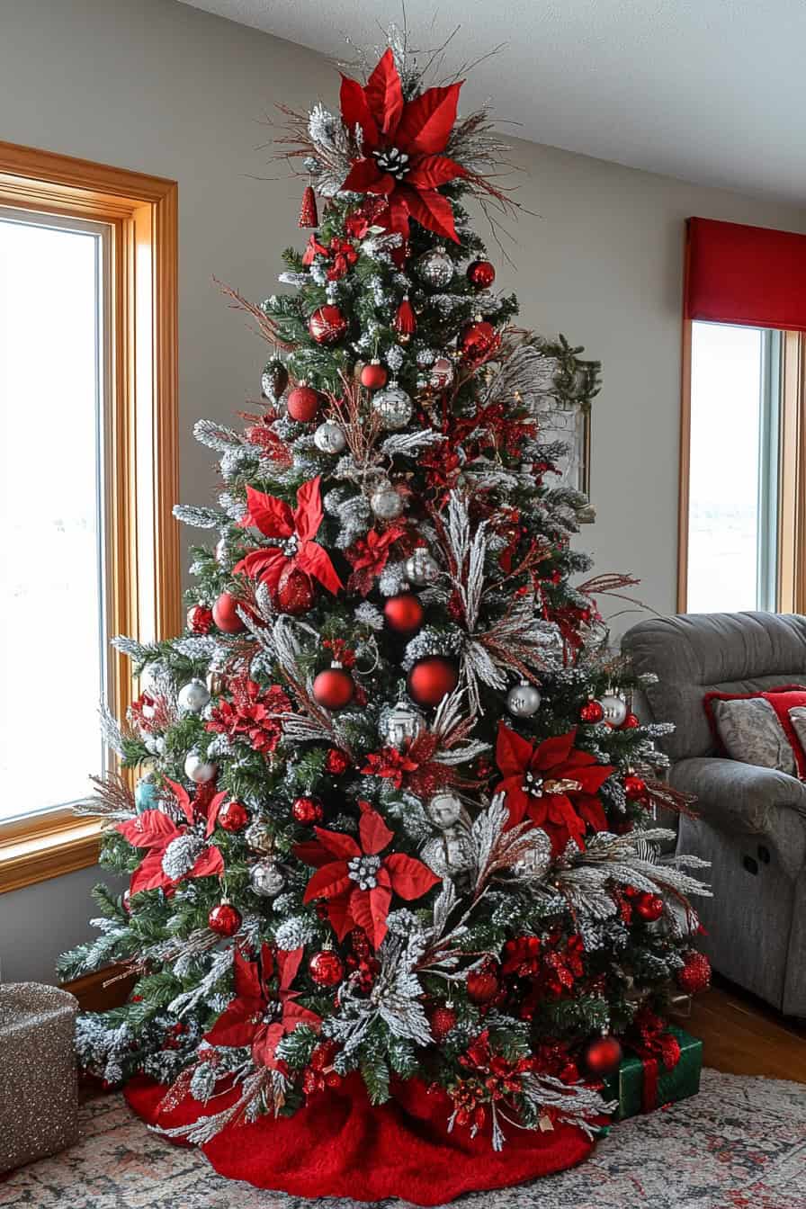 8 Red Christmas Tree Ideas: Festive And Beautiful | The Olive Branch Nest
