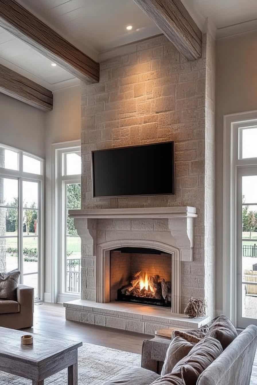 Stunning Limestone Fireplace Ideas For Your Home | The Olive Branch Nest