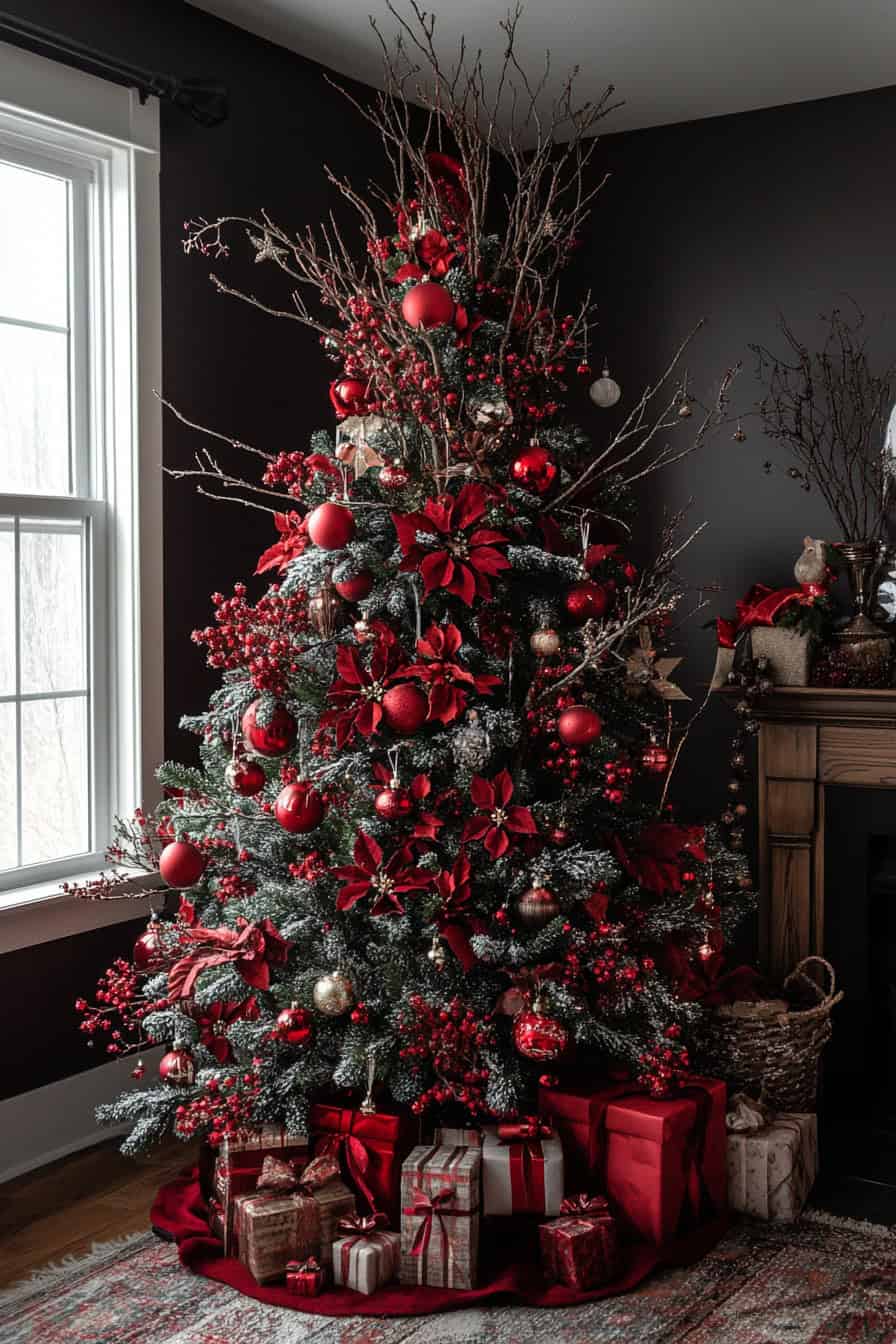 8 Red Christmas Tree Ideas: Festive And Beautiful | The Olive Branch Nest