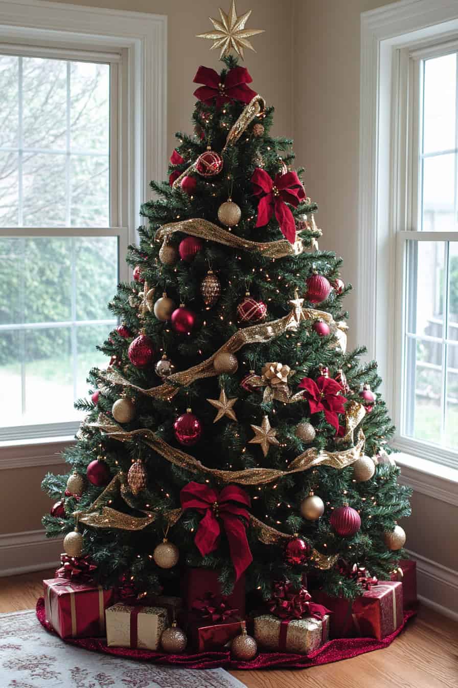 8 Red Christmas Tree Ideas: Festive And Beautiful | The Olive Branch Nest