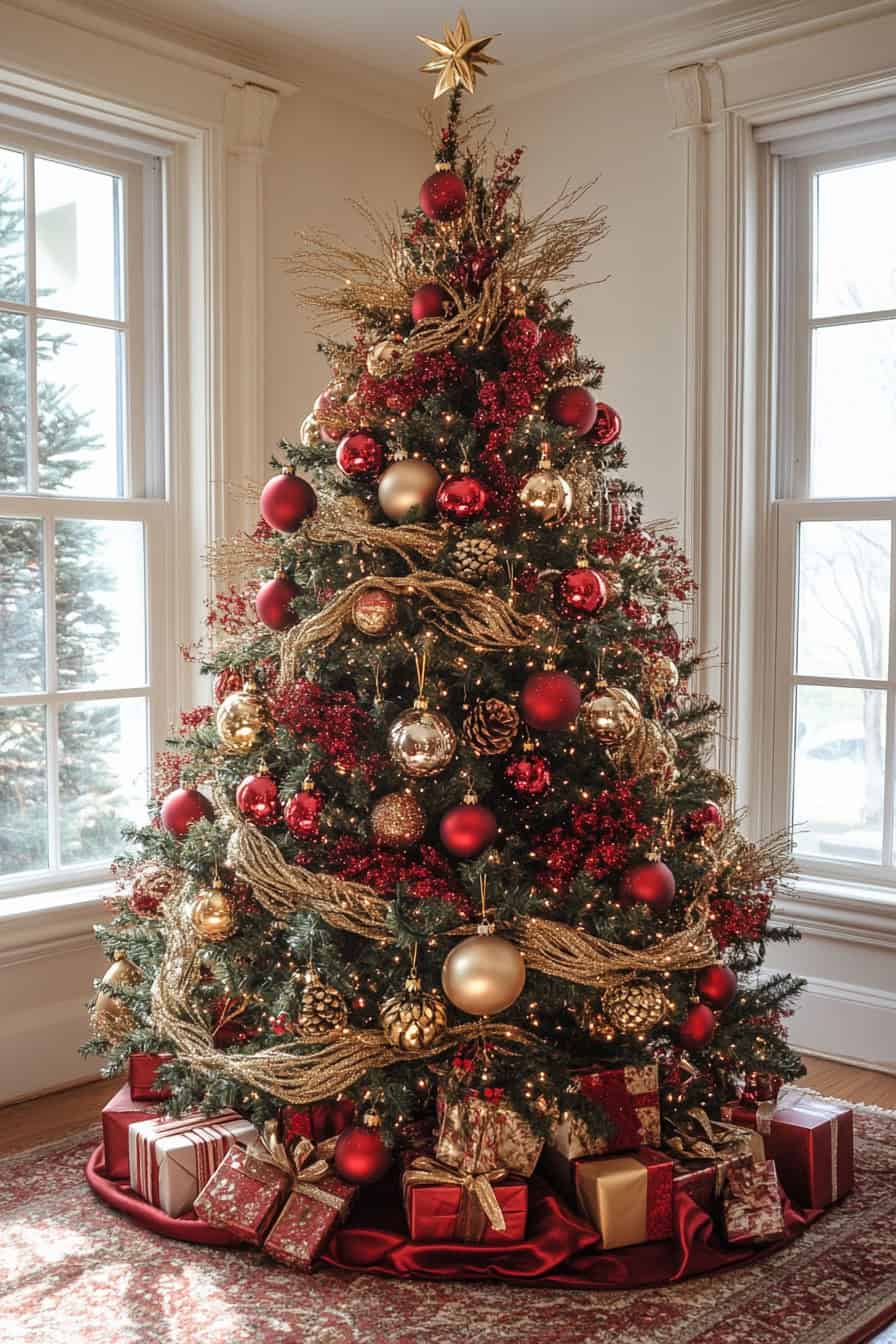 8 Red Christmas Tree Ideas: Festive And Beautiful | The Olive Branch Nest