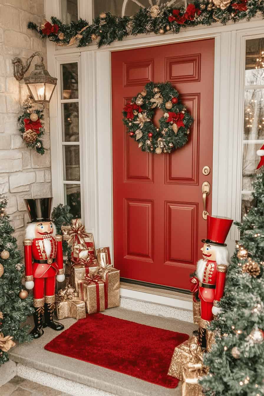 Festive Christmas Front Porches: 21 Creative Ideas | The Olive Branch Nest