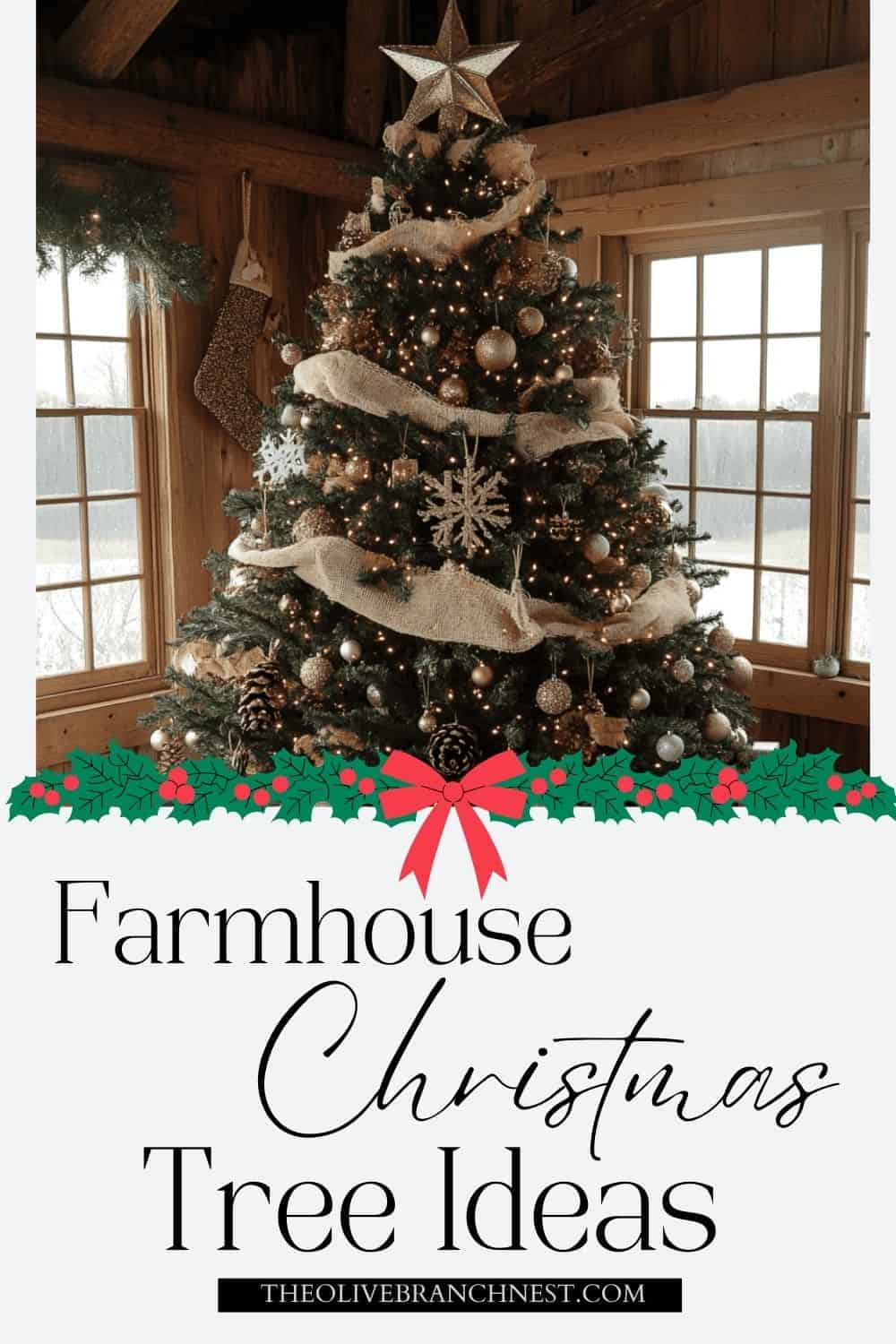 15 Ideas To Create A Beautiful Farmhouse Christmas Tree | The Olive ...