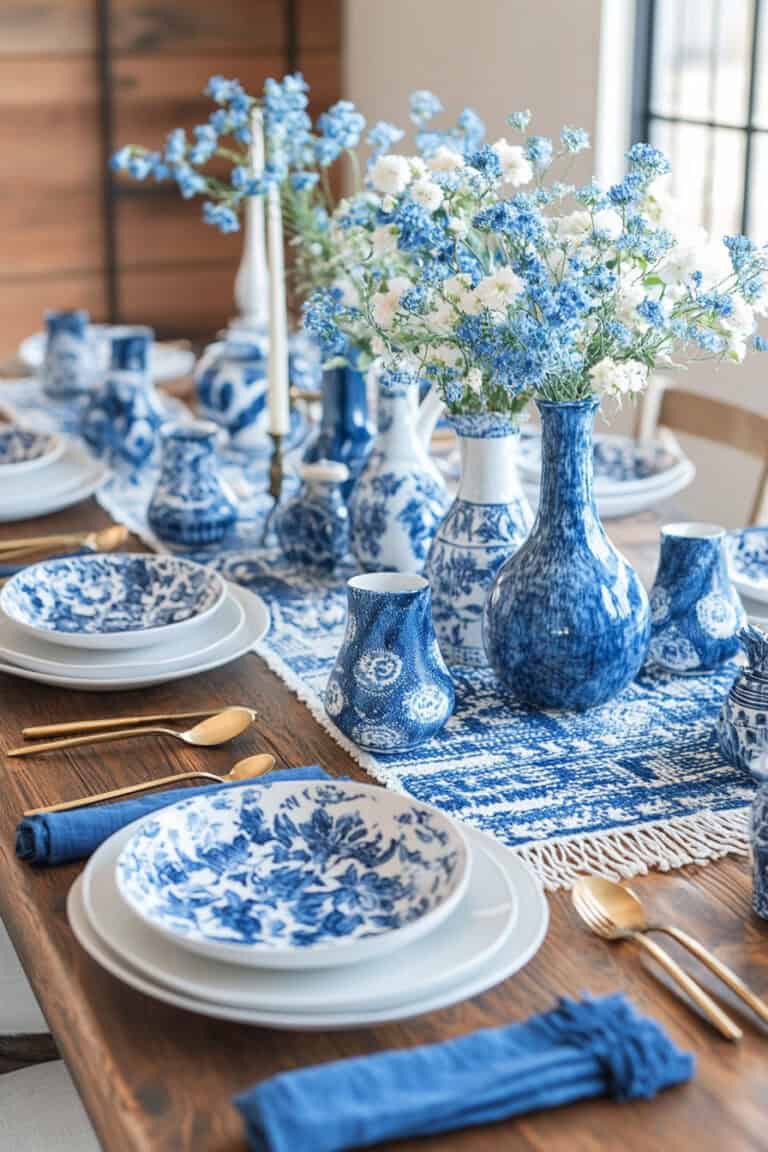 Dine In Style: 23 Gorgeous Blue And White Tablescapes | The Olive ...