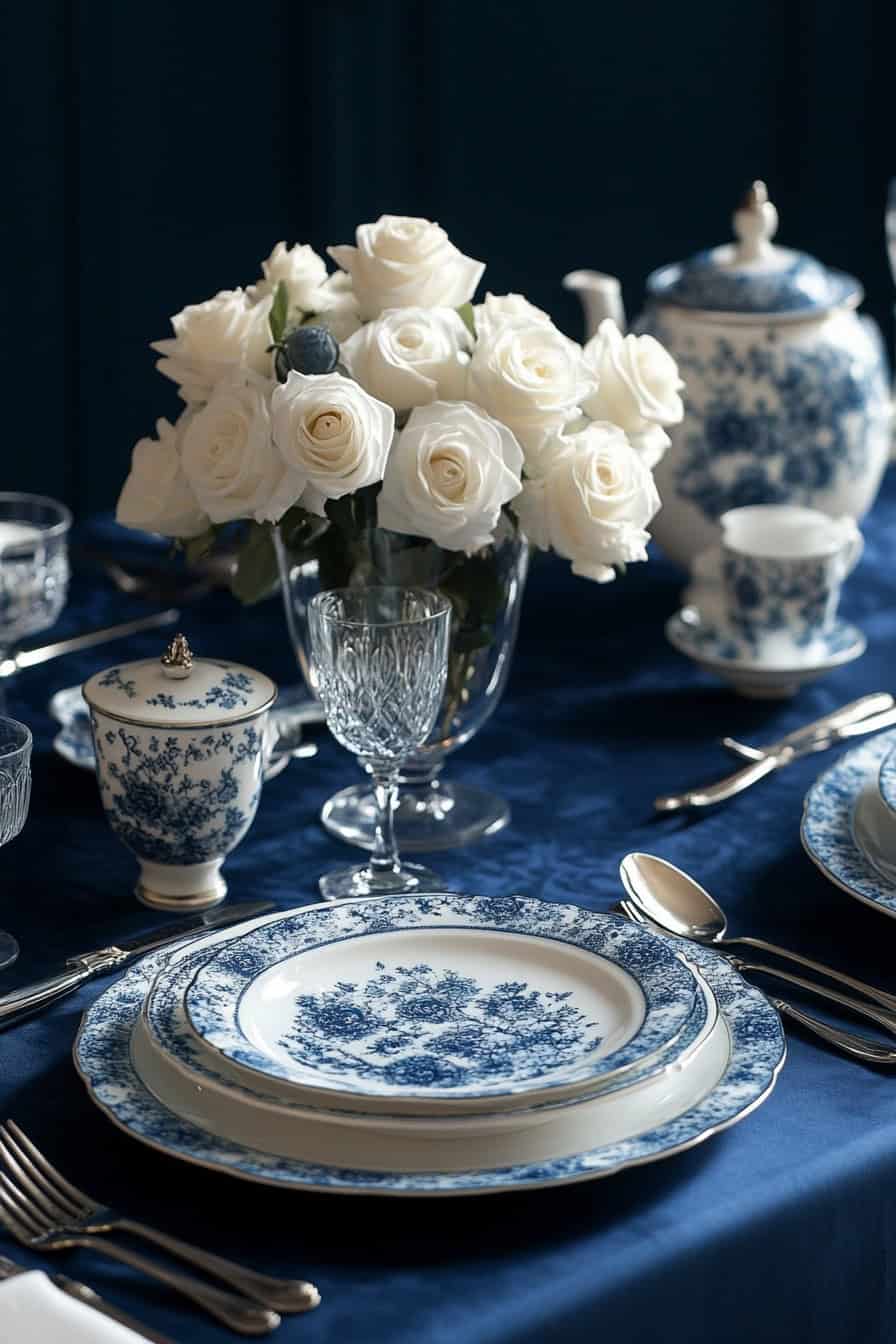 Dine In Style: 23 Gorgeous Blue And White Tablescapes | The Olive ...