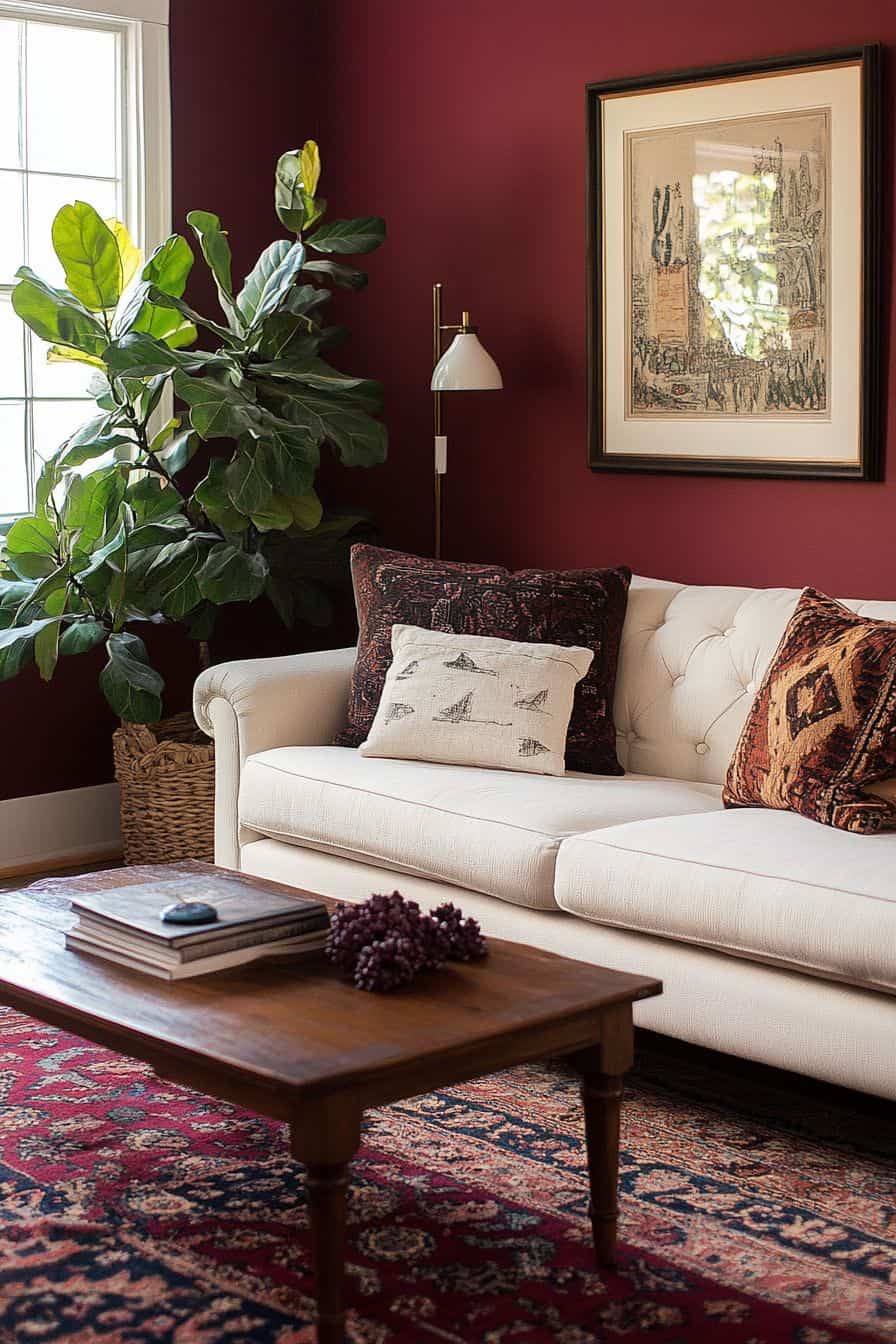 12 Ways To Design A Stunning Burgundy Living Room | The Olive Branch Nest