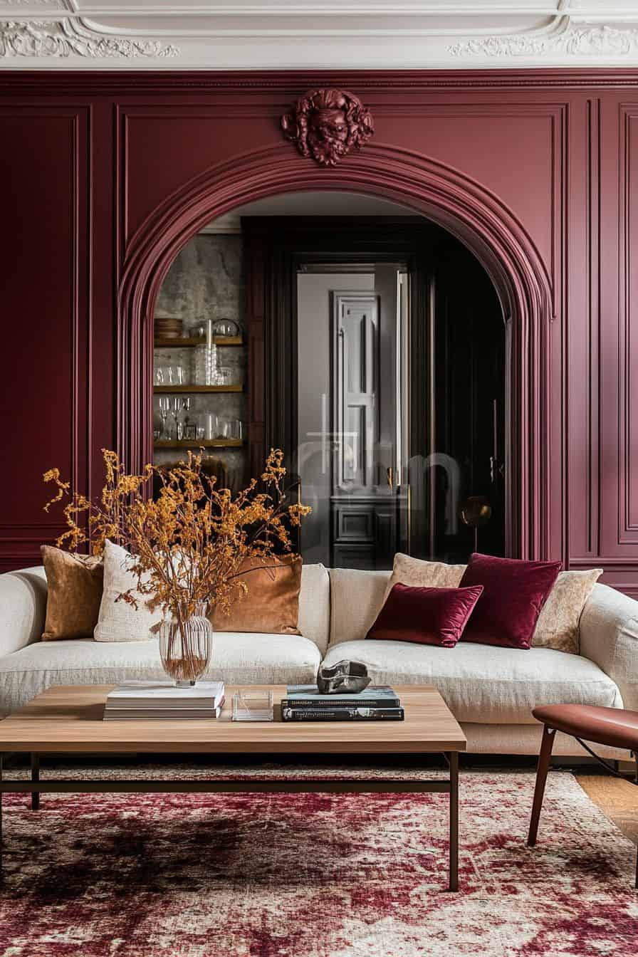 12 Ways To Design A Stunning Burgundy Living Room | The Olive Branch Nest