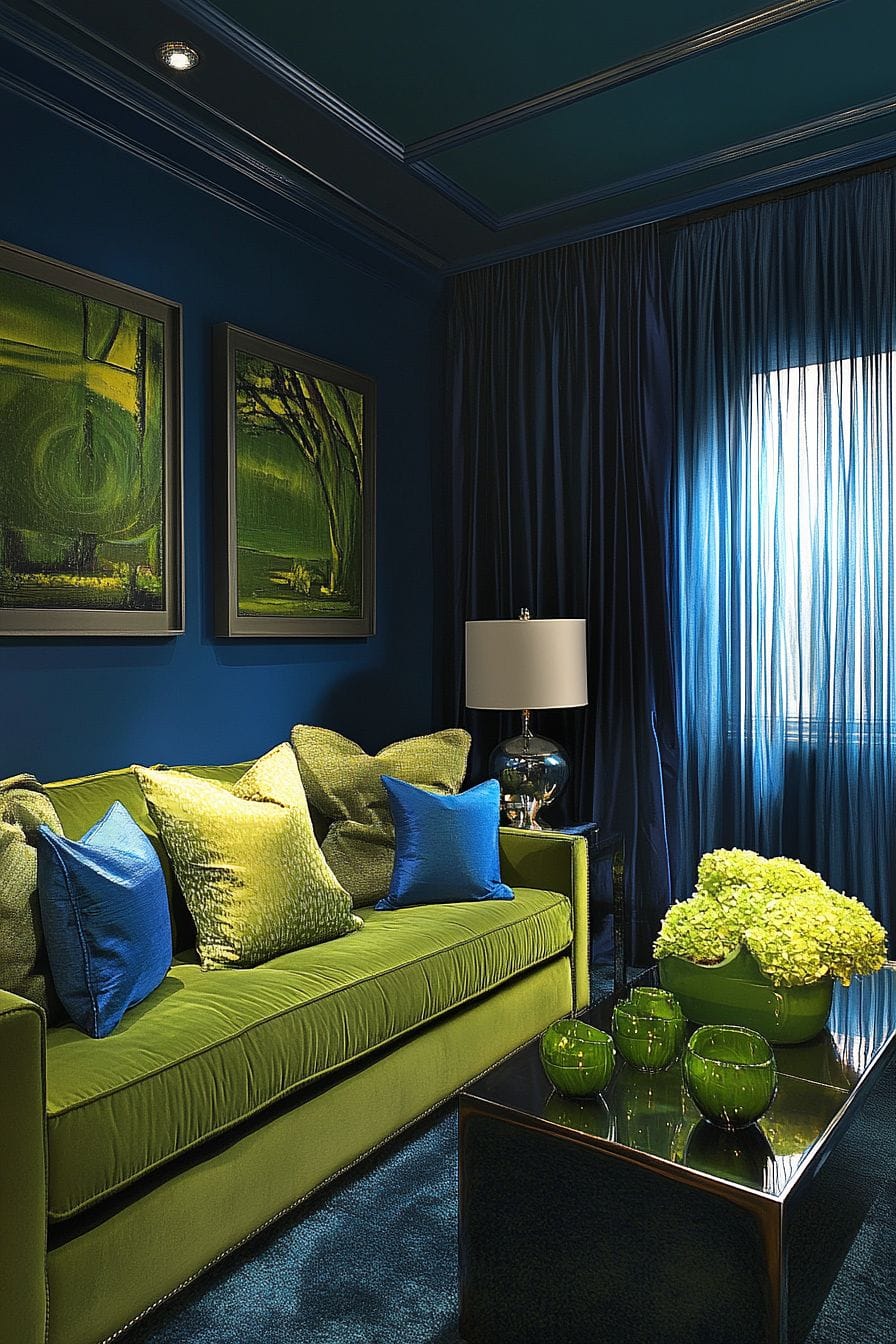Cool & Calm: Blue And Green Living Room Designs To Elevate Your Home ...