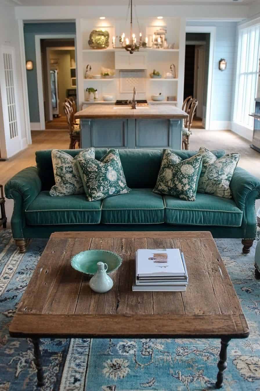Cool & Calm: Blue And Green Living Room Designs To Elevate Your Home ...