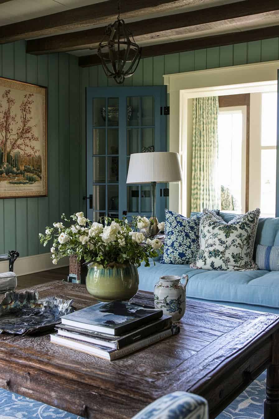 Cool & Calm: Blue And Green Living Room Designs To Elevate Your Home ...