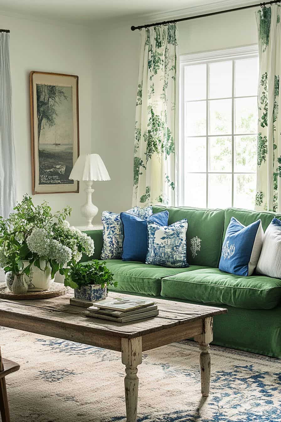 Cool & Calm: Blue And Green Living Room Designs To Elevate Your Home ...