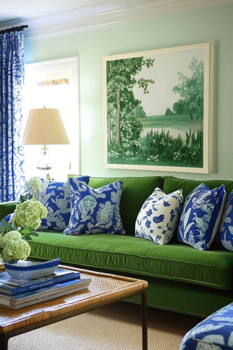 Cool & Calm: Blue And Green Living Room Designs To Elevate Your Home ...