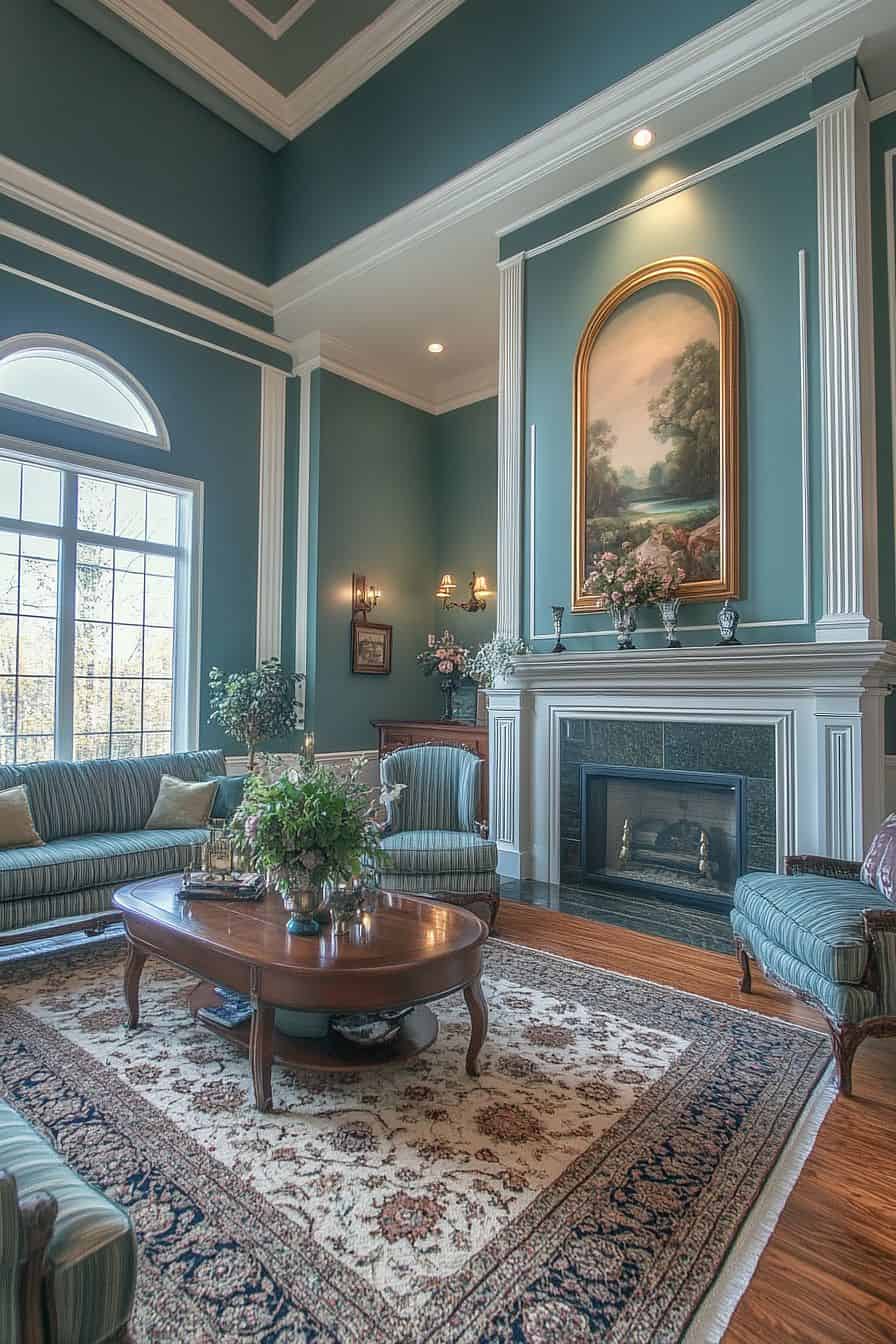 Cool & Calm: Blue And Green Living Room Designs To Elevate Your Home ...