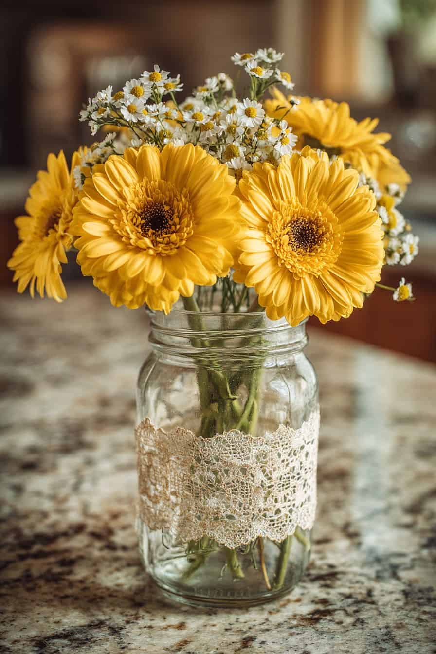 20 Mason Jar Flower Arrangement Ideas For Effortless Home Decor | The ...