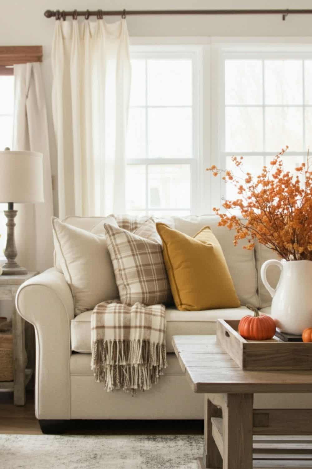 How To Add A Pop Of Color To A Neutral Farmhouse Living Room | The ...
