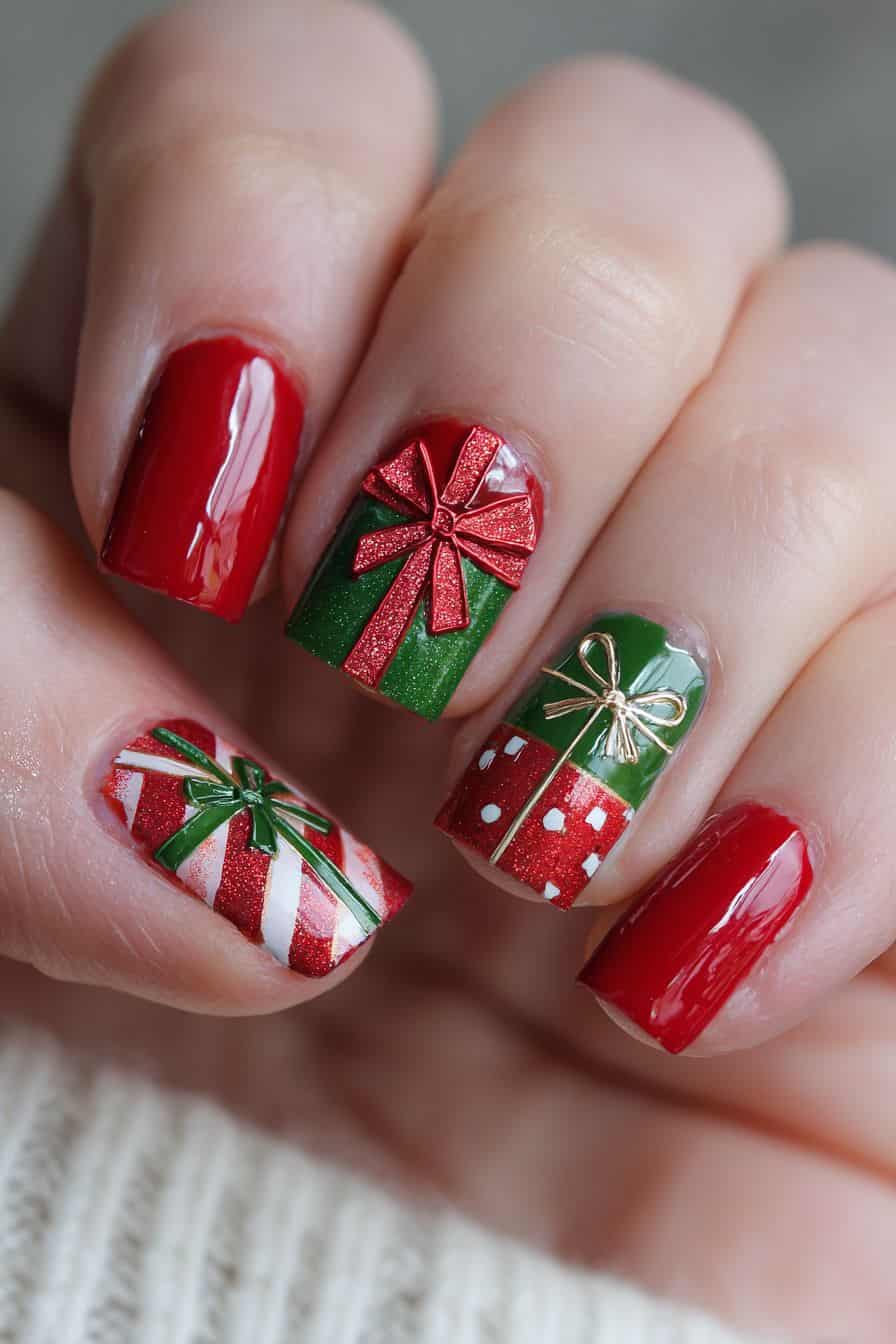 27 Christmas Nail Ideas To Make Your Holidays Sparkle | The Olive ...