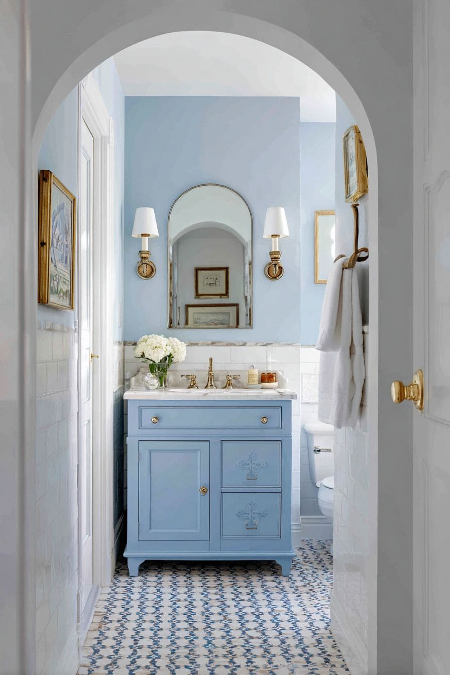 French Blue Bathrooms: Timeless Elegance | The Olive Branch Nest